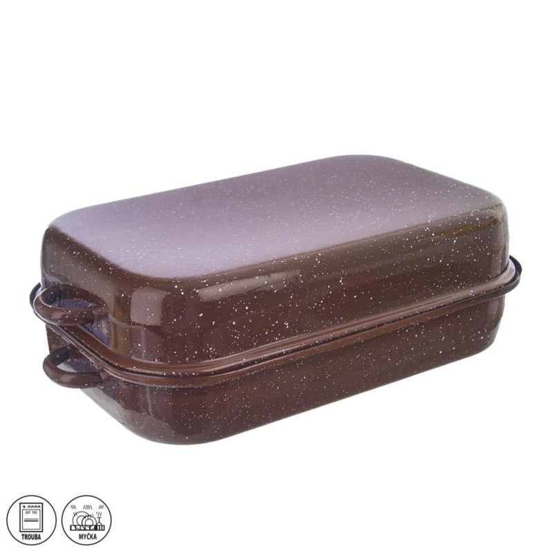Pekáč smalt BROWN 42,5 x 25 x 13 cm veko